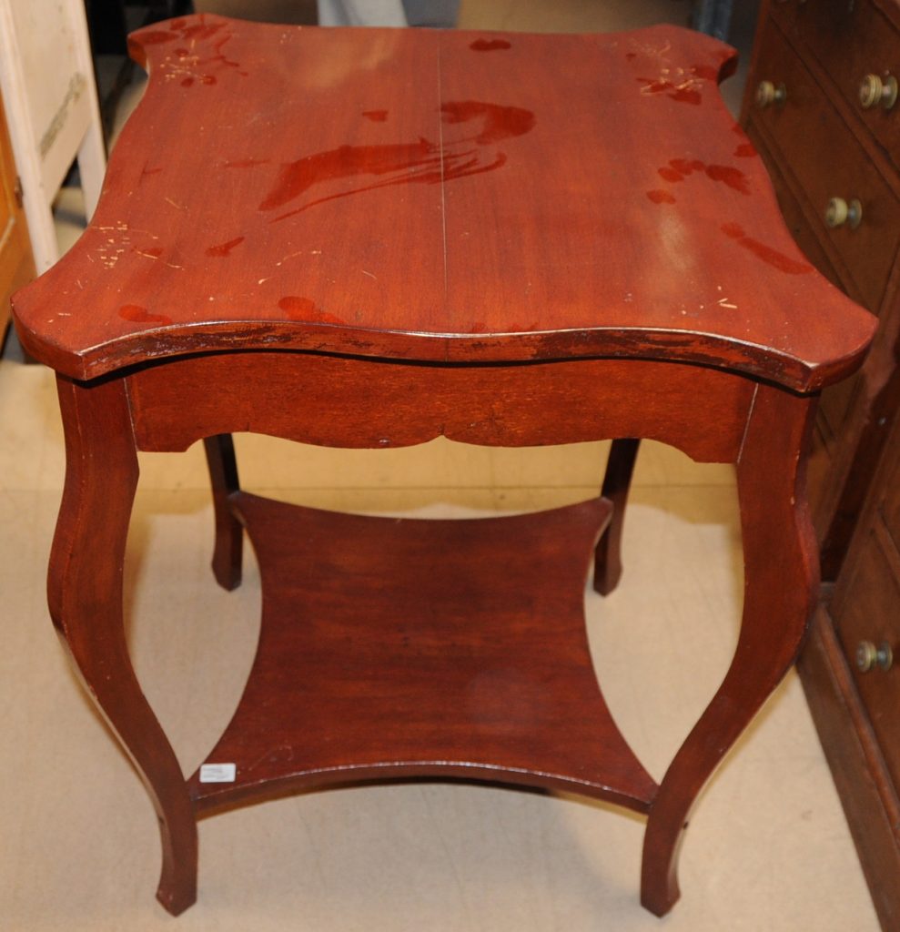 A two tiered jarrah table. - South Perth Antiques & Collectables