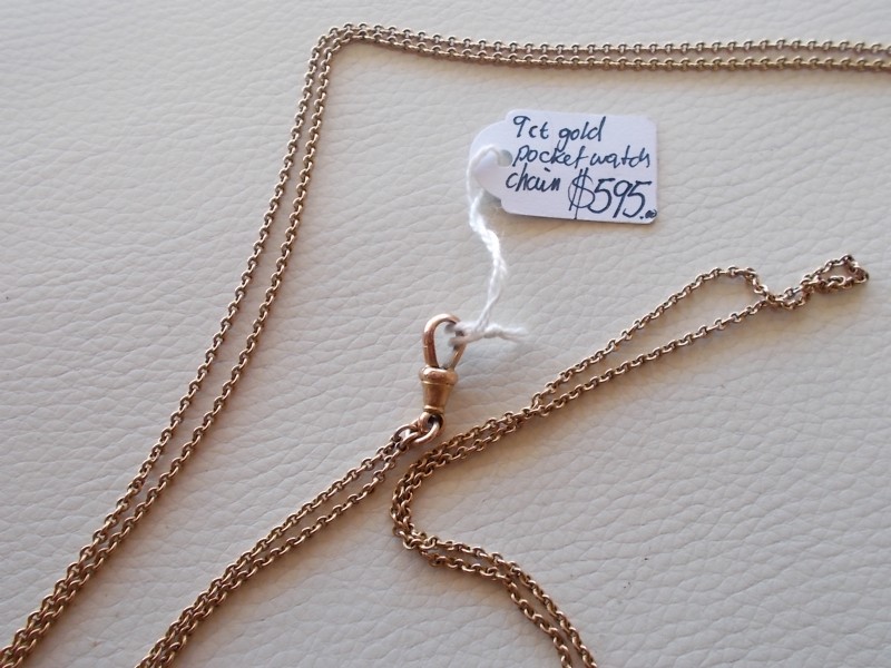 9ct Gold Pocket watch chain - South Perth Antiques & Collectables