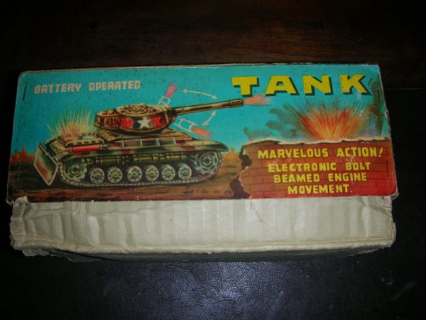 A battery operated Tin Toy Tank. - South Perth Antiques & Collectables