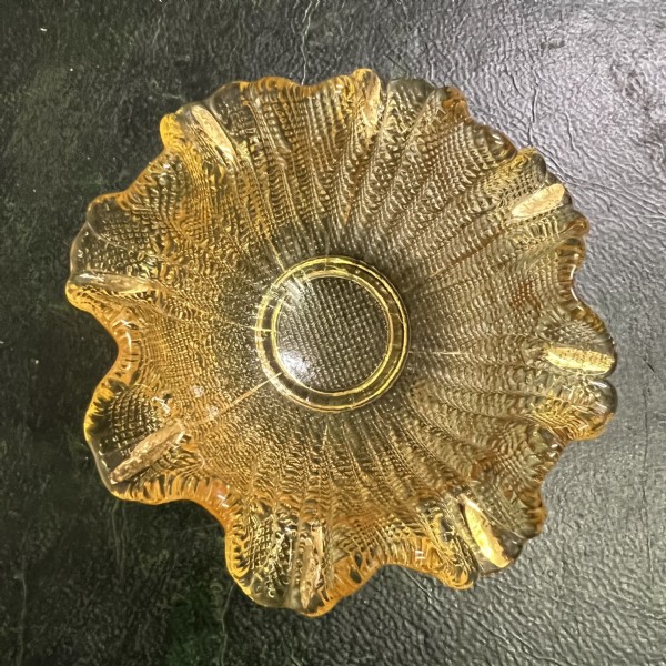 A Victorian lattice filigree amber glass dish - South Perth Antiques ...