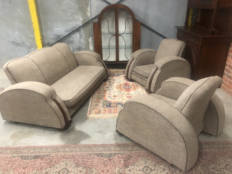 Art Deco Cub Lounge suite. - South Perth Antiques & Collectables