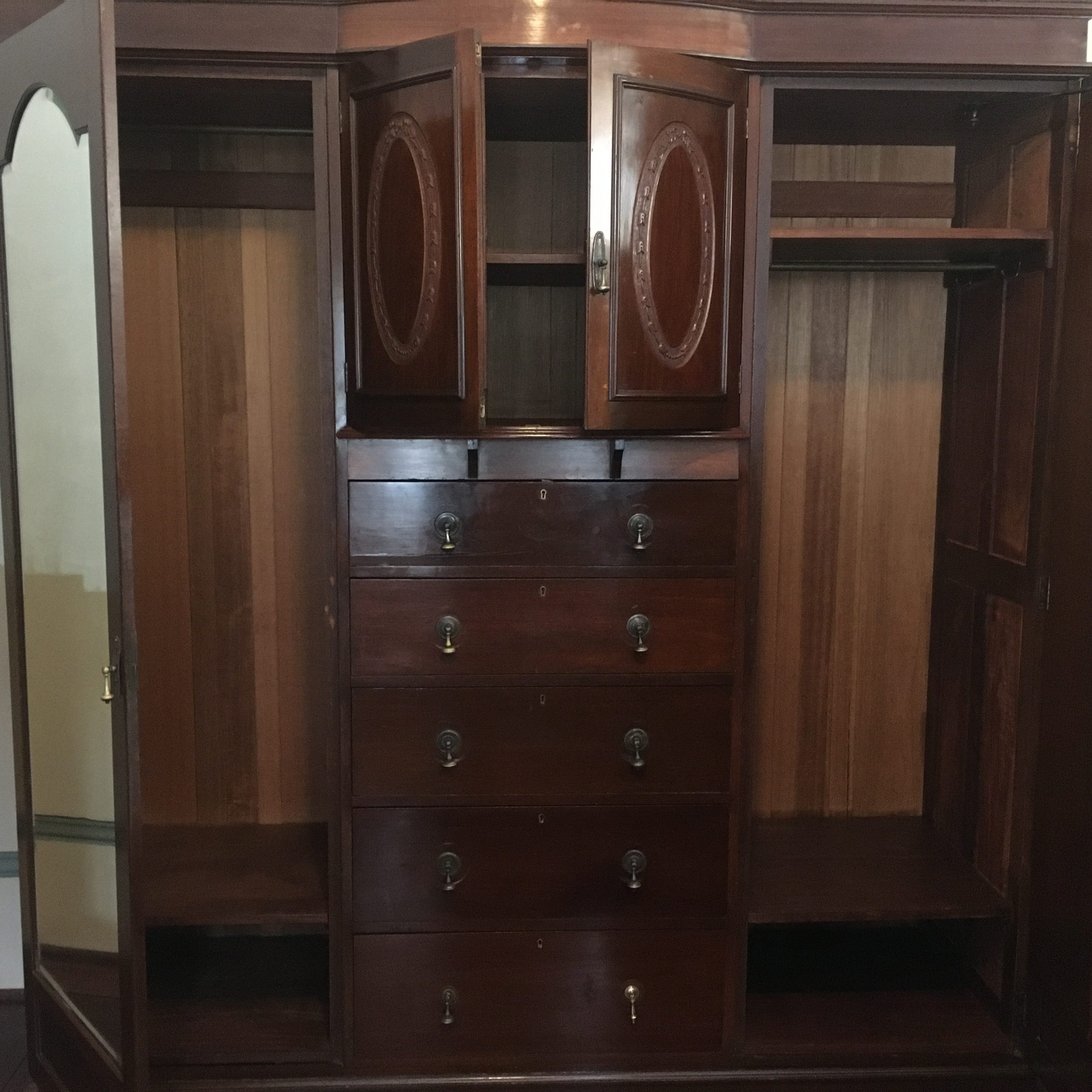 A large early 20th century Jarrah combination wardrobe - South Perth ...