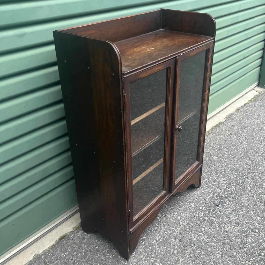 A small Edwardian oak enclosed bookcase - South Perth Antiques ...