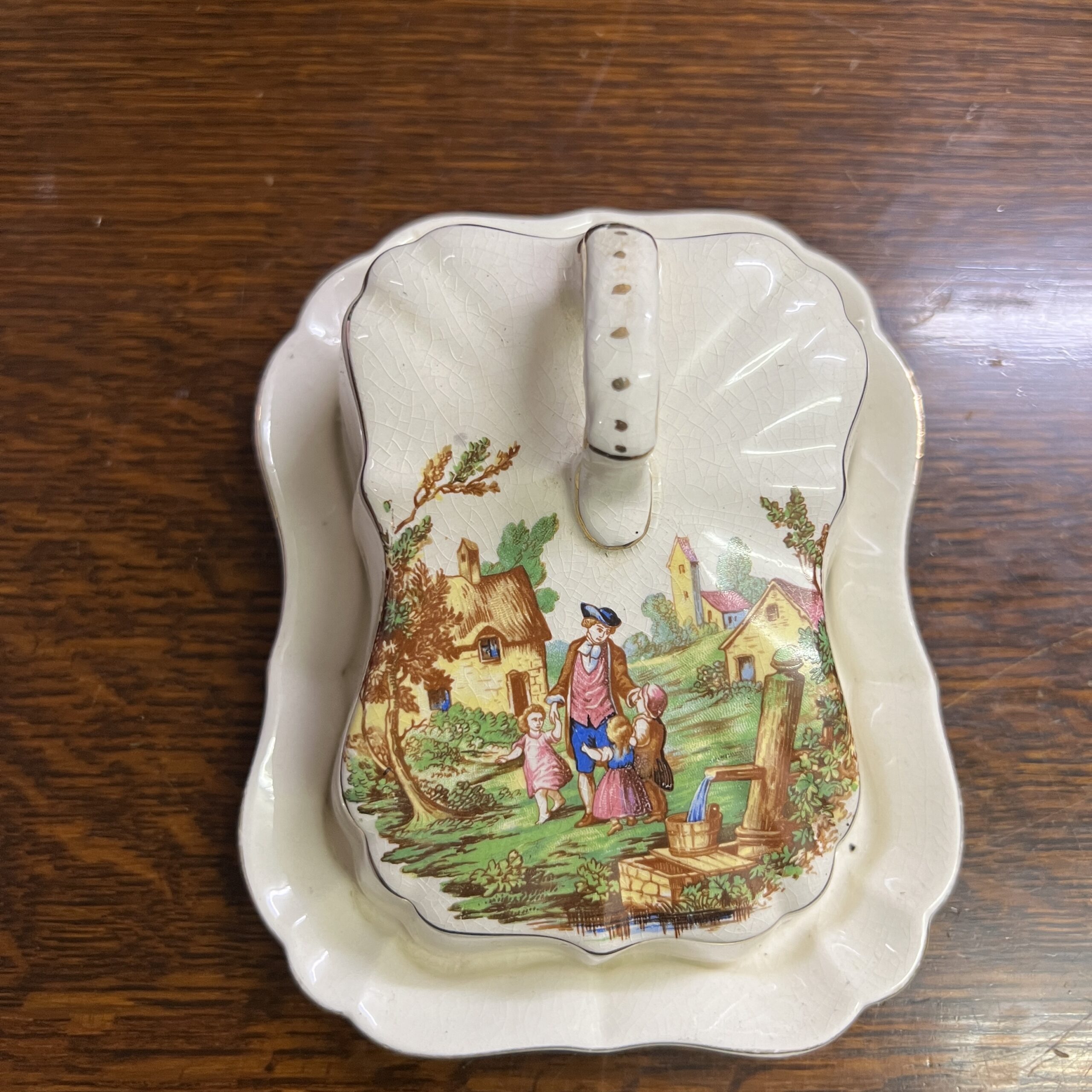 A Sandland ware country scene cheese dish - South Perth Antiques ...