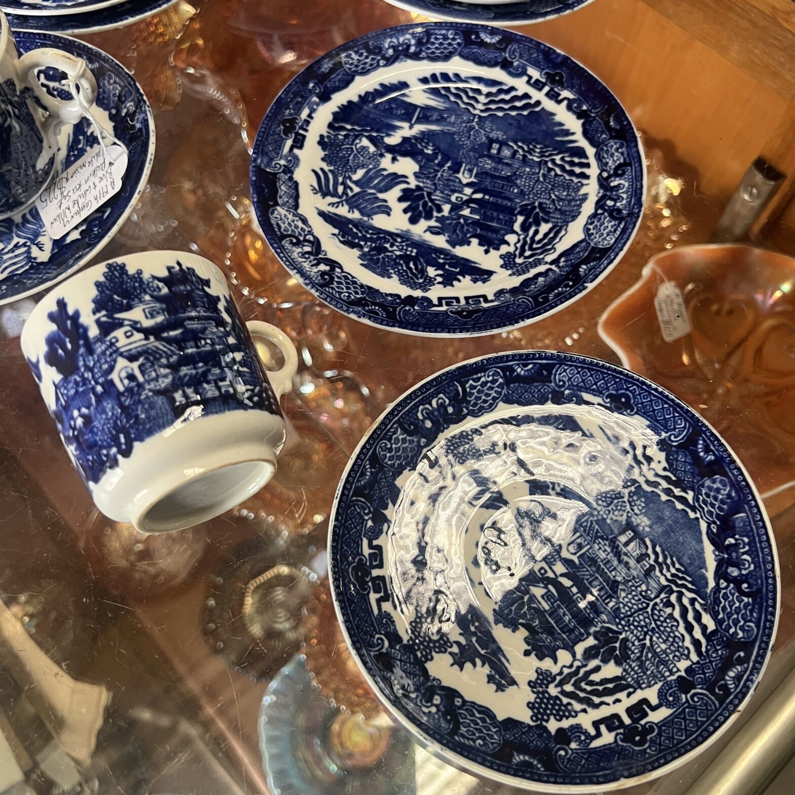 Blue and White Willow pattern tea set - South Perth Antiques & Collectables