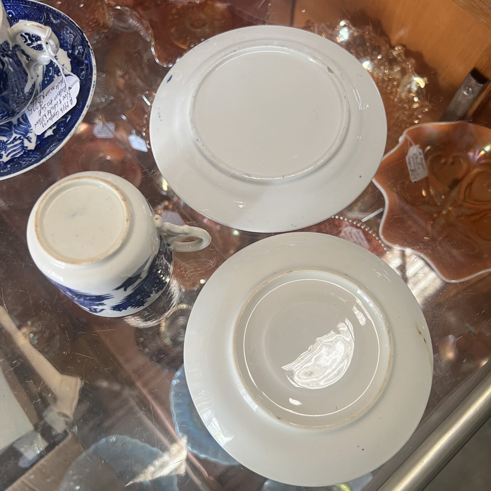 Blue and White Willow pattern tea set - South Perth Antiques & Collectables