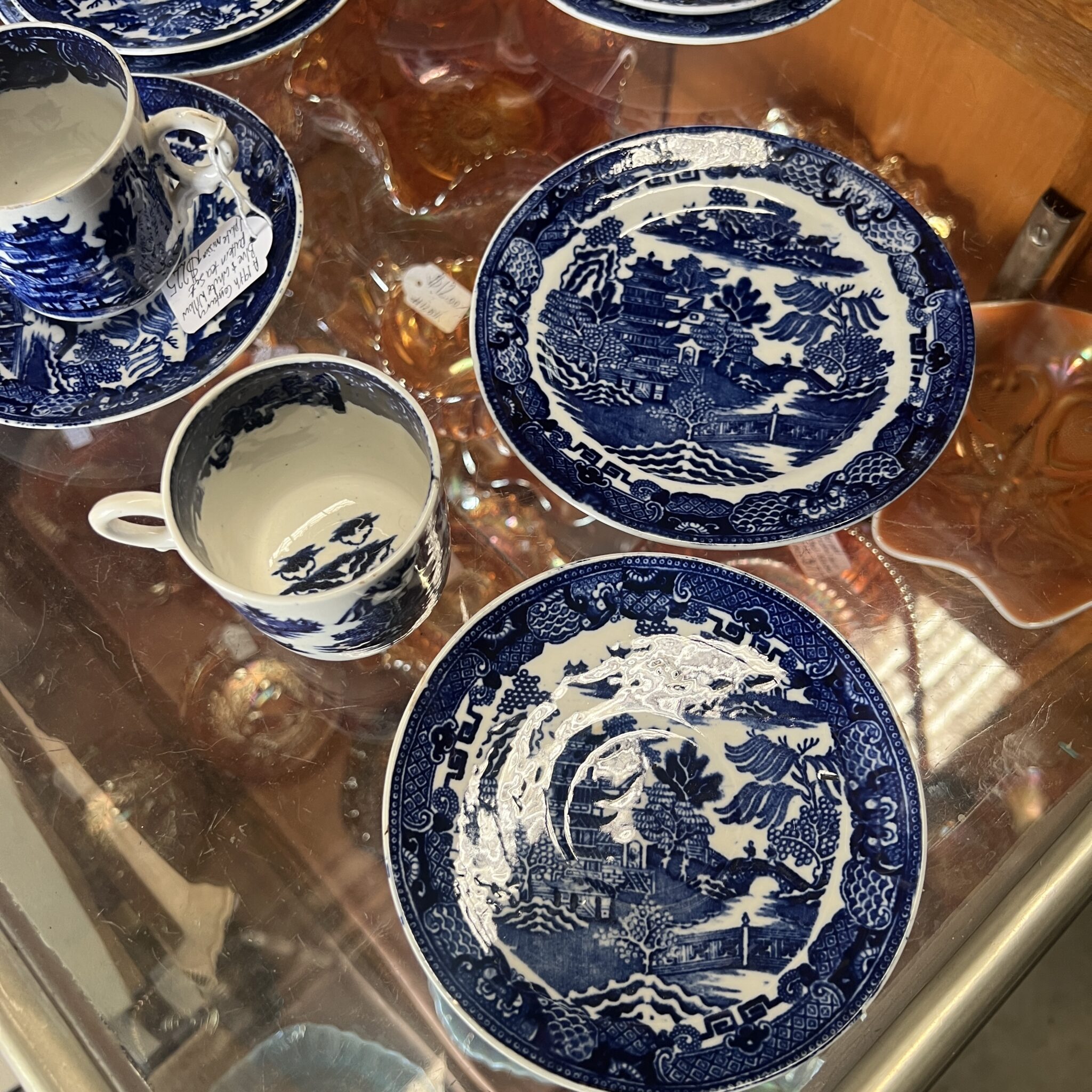 Blue and White Willow pattern tea set - South Perth Antiques & Collectables